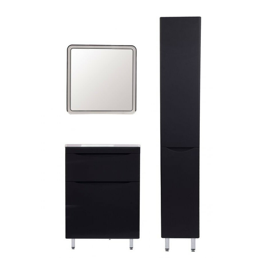 Комплект мебели Бергамо мини 70 напольная Люкс Plus черный антискрейч