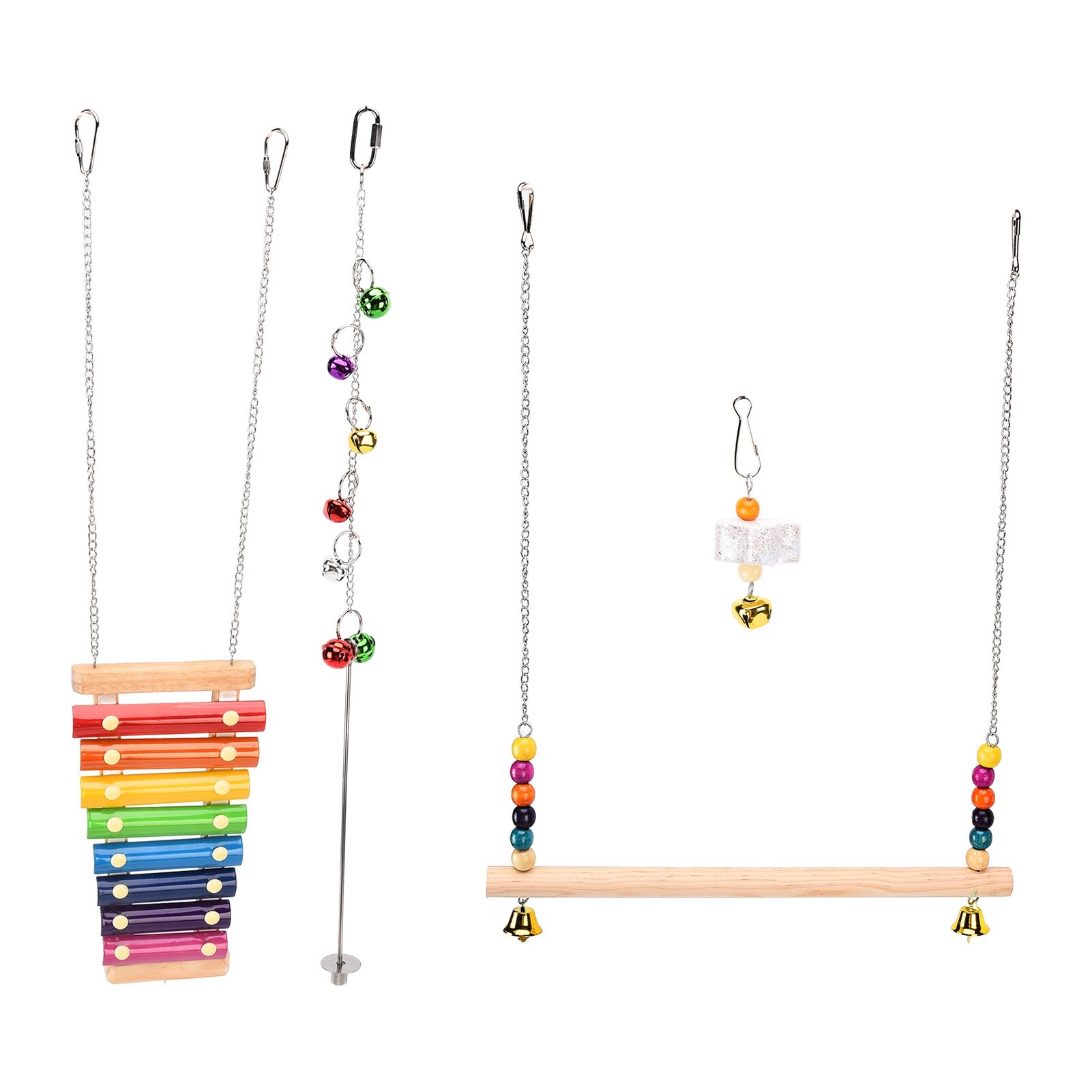 Набор игрушек для кур: 3 предмета ксилофон, качели, фруктовая вилка