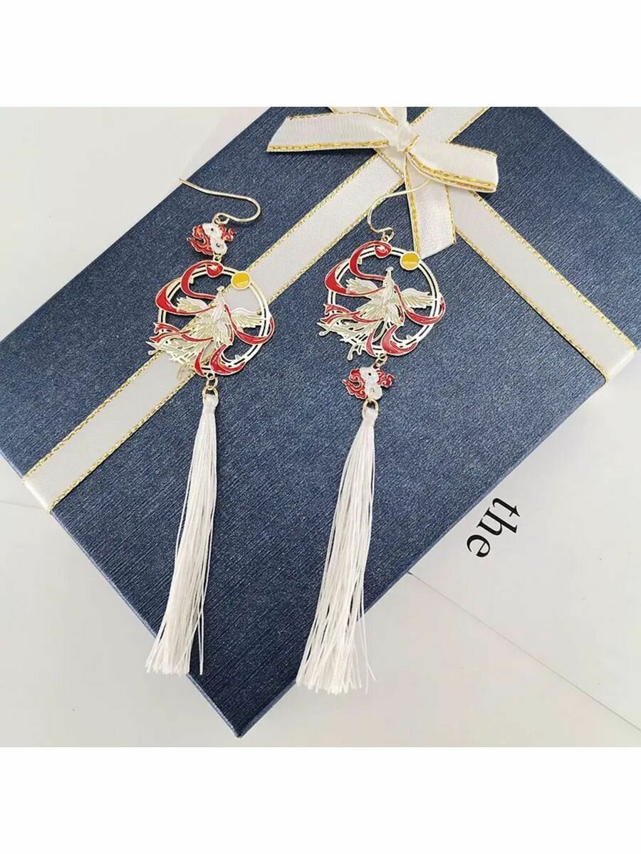 Серьги, металл, эмаль, искусственный камень, стекло