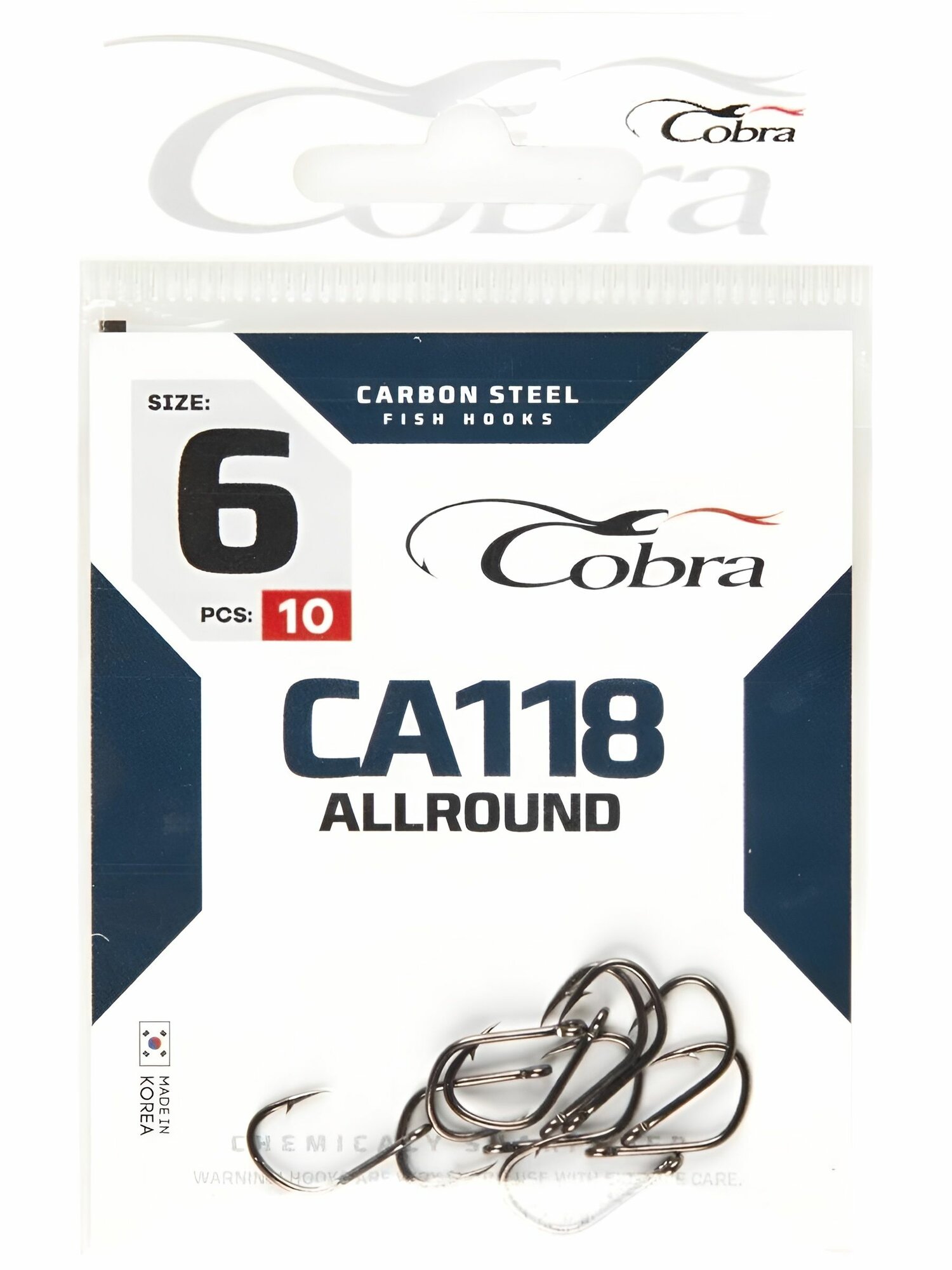 Крючки Cobra Allround HANNA CA118 , разм.6, одинарные ,10шт.