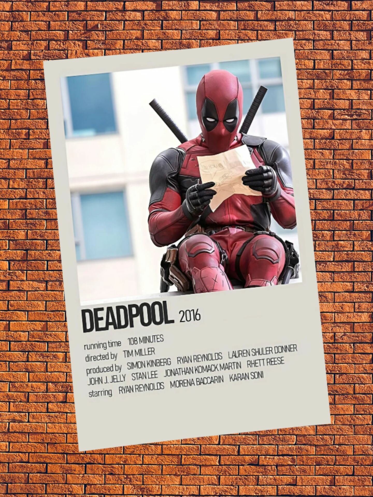 Постер "Дэдпул" в стиле "полароид", формат А3, 297 х 420 мм, глянцевый