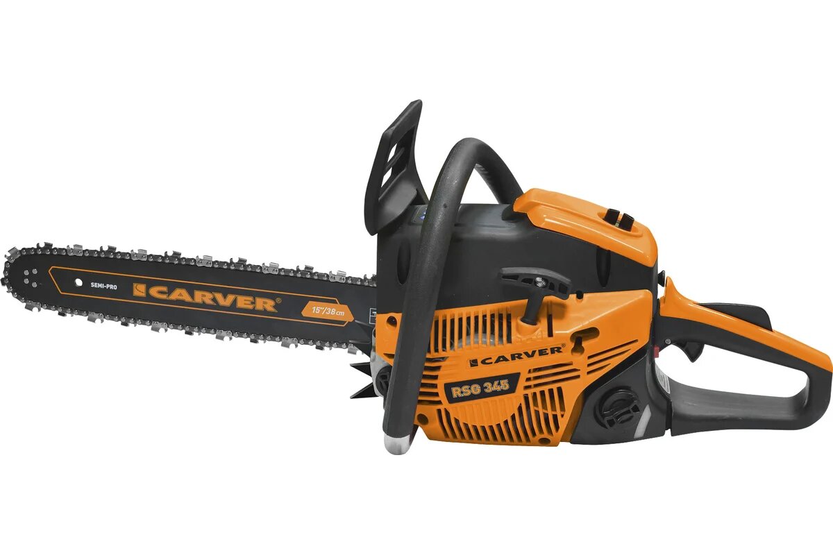 Бензопила Carver RSG 345, 1800 Вт, 2,5 л. с, оранжевый/чёрный