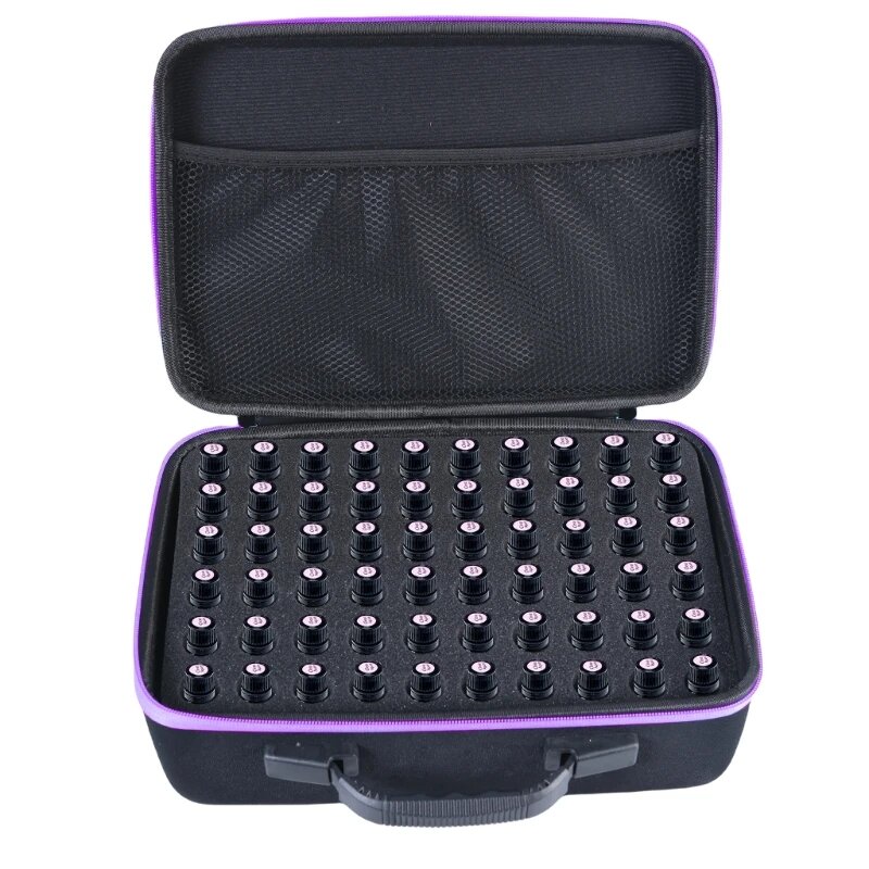 Дорожный чехол с эфирным маслом для 120 бутылок, 5-10 мл, сумка-органайзер для хранения на роликах, чехол для переноски из ЭВА, для дома и путешествий, Фиолетовый