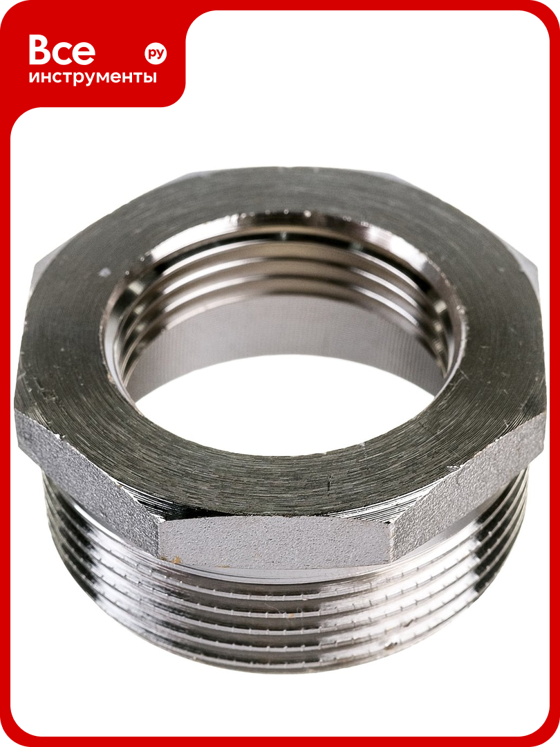 Футорка STI 1 1/2" x 1" никелированная D270-05072 для надежного соединения трубопроводов