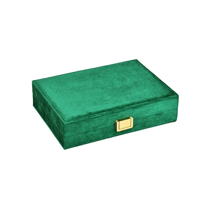 Бархатная деревянная шкатулка для украшений TAIMY, M, Изумрудный