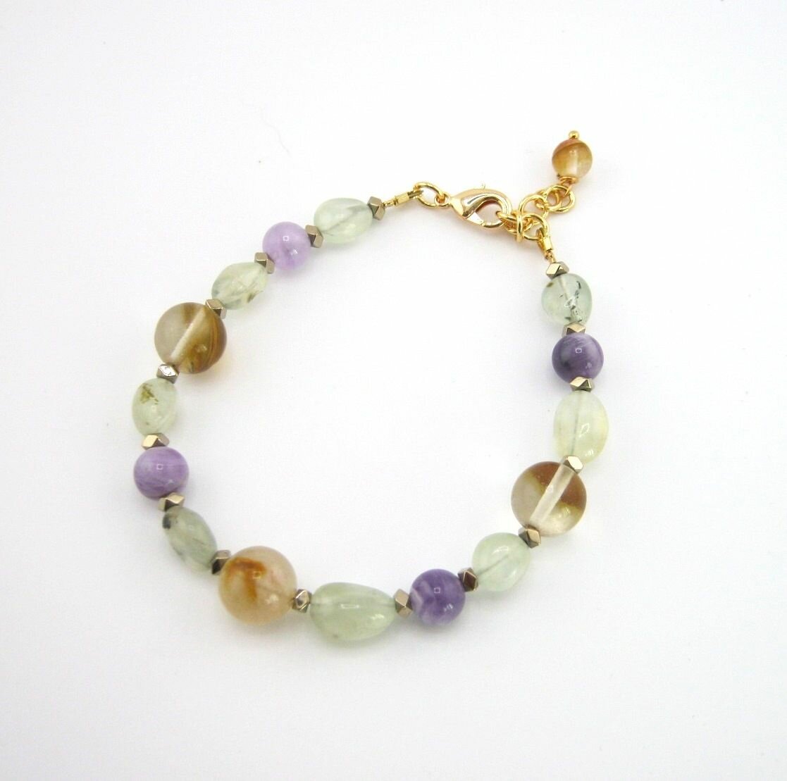 Браслет NN, аметист, кварц