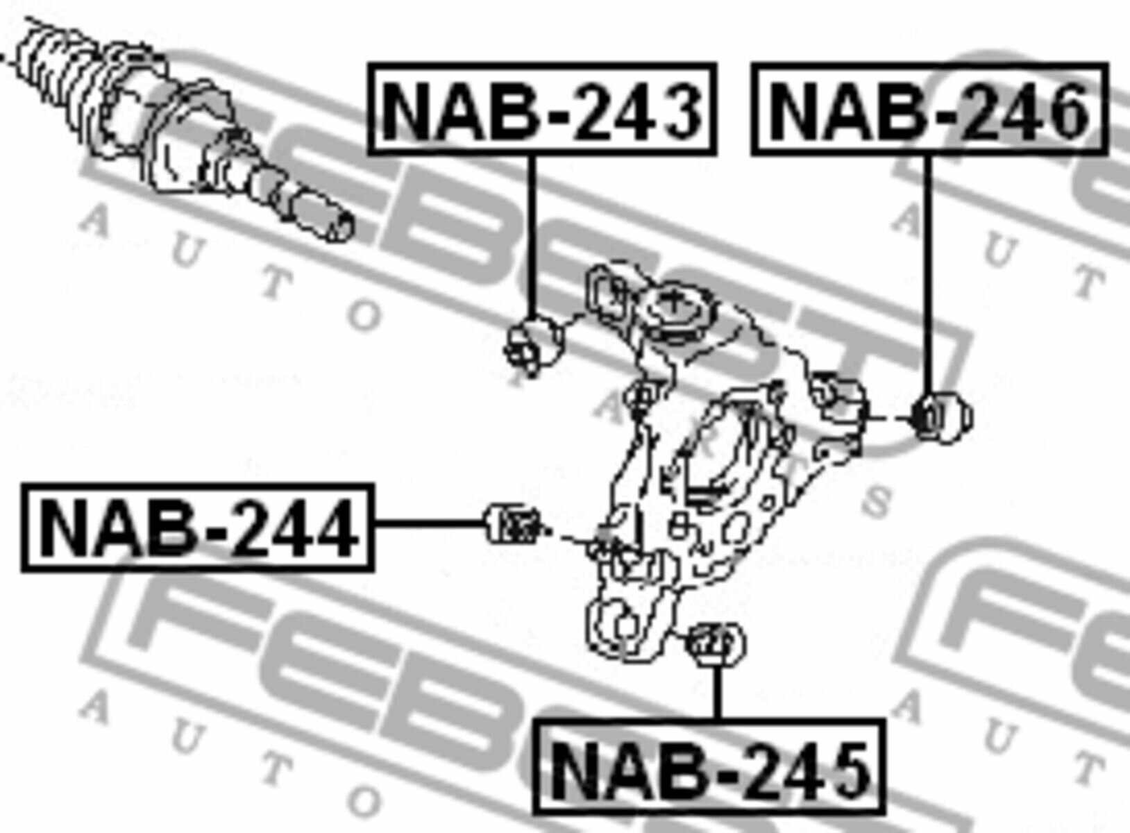 Сайлентблок Задней Цапфы(Febest Nab-245)