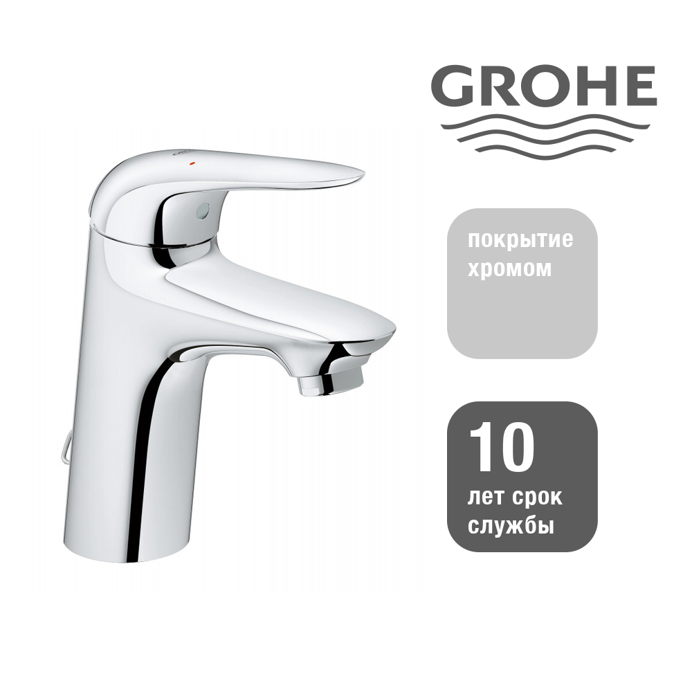 Смеситель Grohe Eurostyle, латунь, керамическая, горизонтальный монтаж