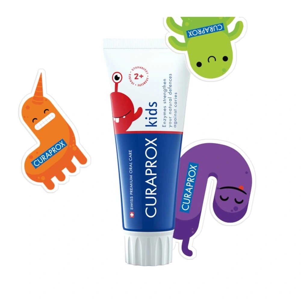 Зубная паста CURAPROX со вкусом клубники Kids 950 с 2х лет, 60 мл