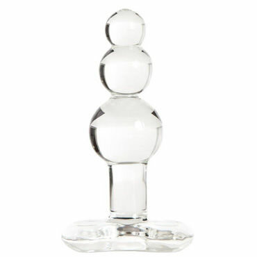 Sexus анальная елочка, прозрачная Стеклянная, с ограничительным основанием