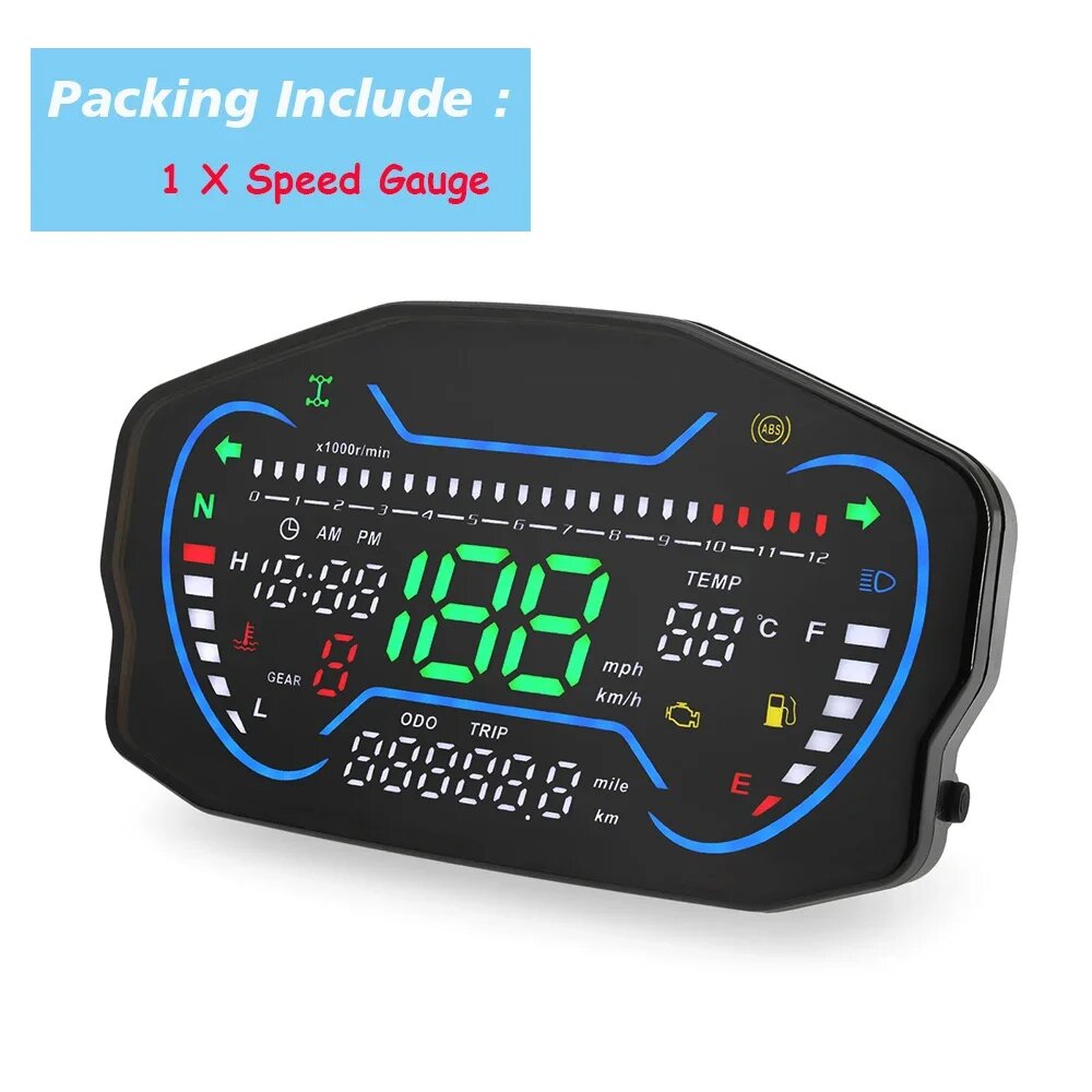 Цифровой спидометр для мотоцикла, 1pcs Speedometer