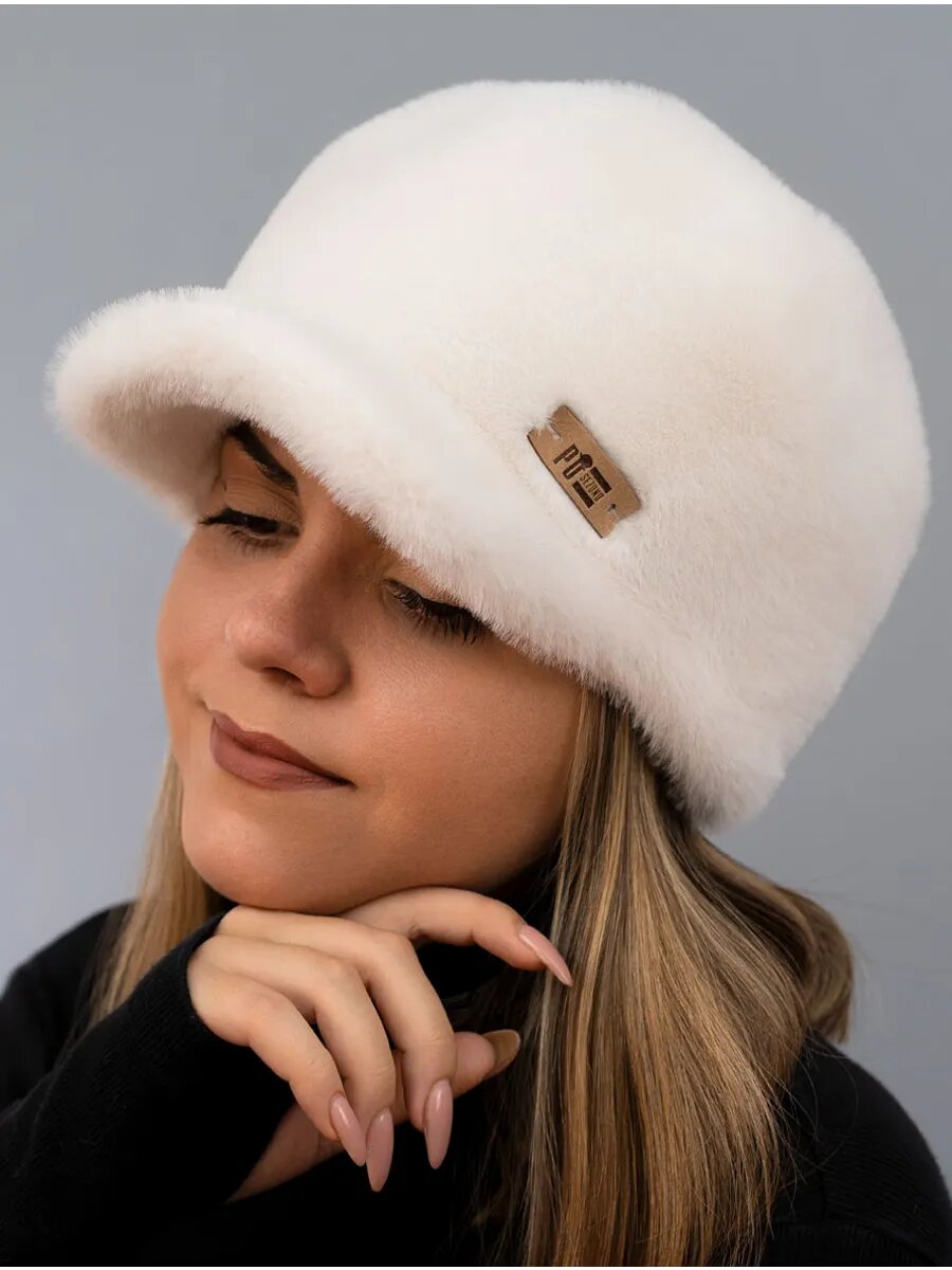 Бейсболка Шапки из искусственного меха 2025 г . для женщин