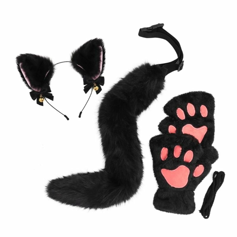 Кошачий костюм на Хэллоуин для девочек, Черный