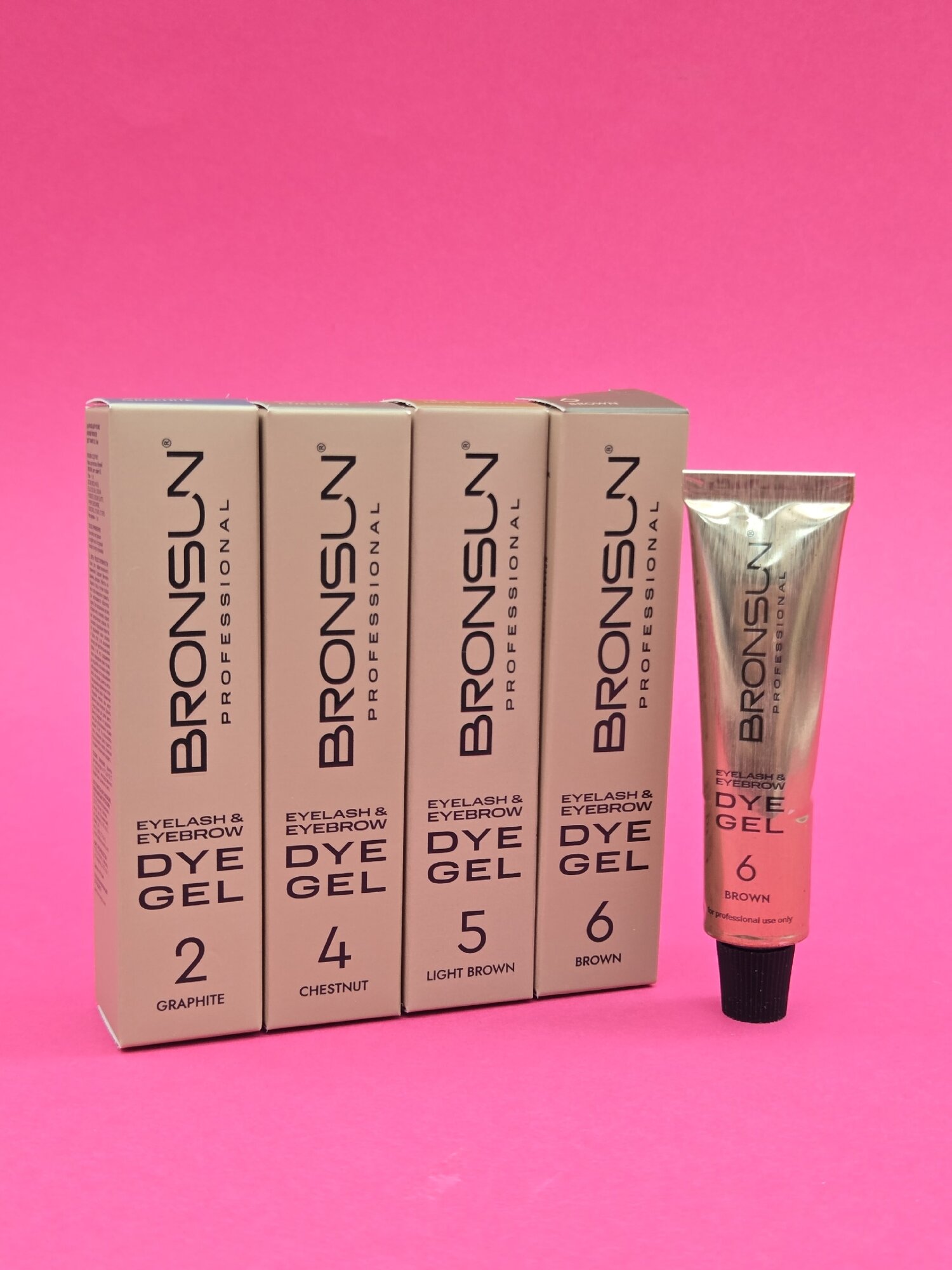 Набор красок для бровей Bronsun №2, №4, №5, №6, безаммиачная формула, стойкость до 7 нед
