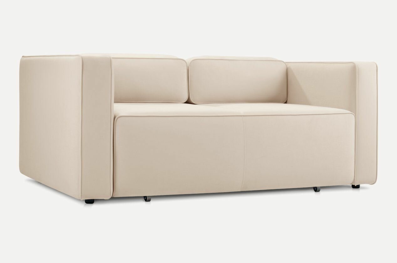 Диван-кровать раскладной Divan.ru Аронт Мини Велюр Светлый 186х105х73, спальное место 203x140 см, Светлый, велюр