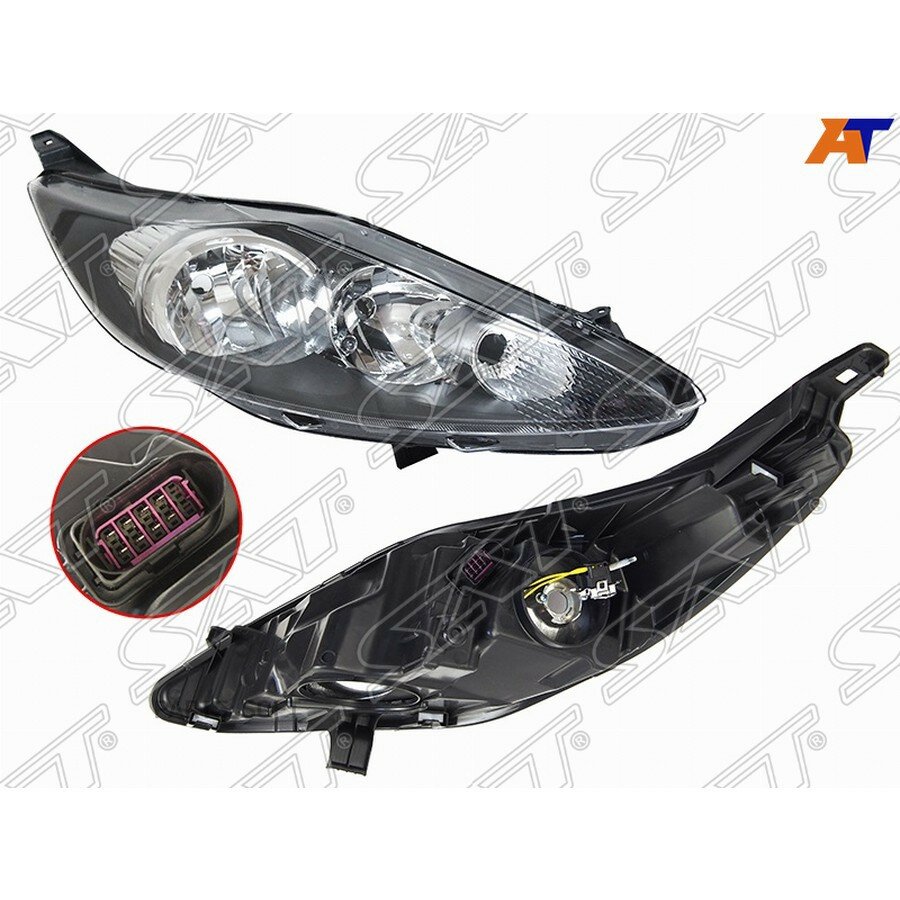 Фара Ford Fiesta 08-12 (Справа/ Чёрная) от официального дистрибьютора, SAT, артикул ST4311187RMLDEM2