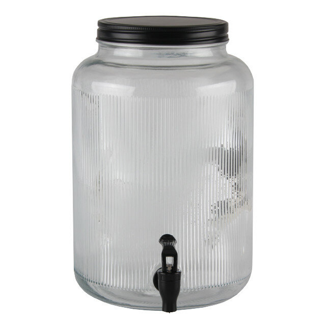 Лимонадник TODELIA 8л, с краном и крышкой, круглый, материал: стекло