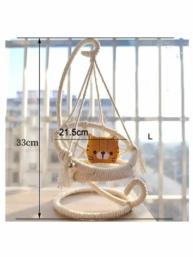 Набор мебели для кукол, кресло-гамак для кукол, длина 20 и 15см, светло-серый