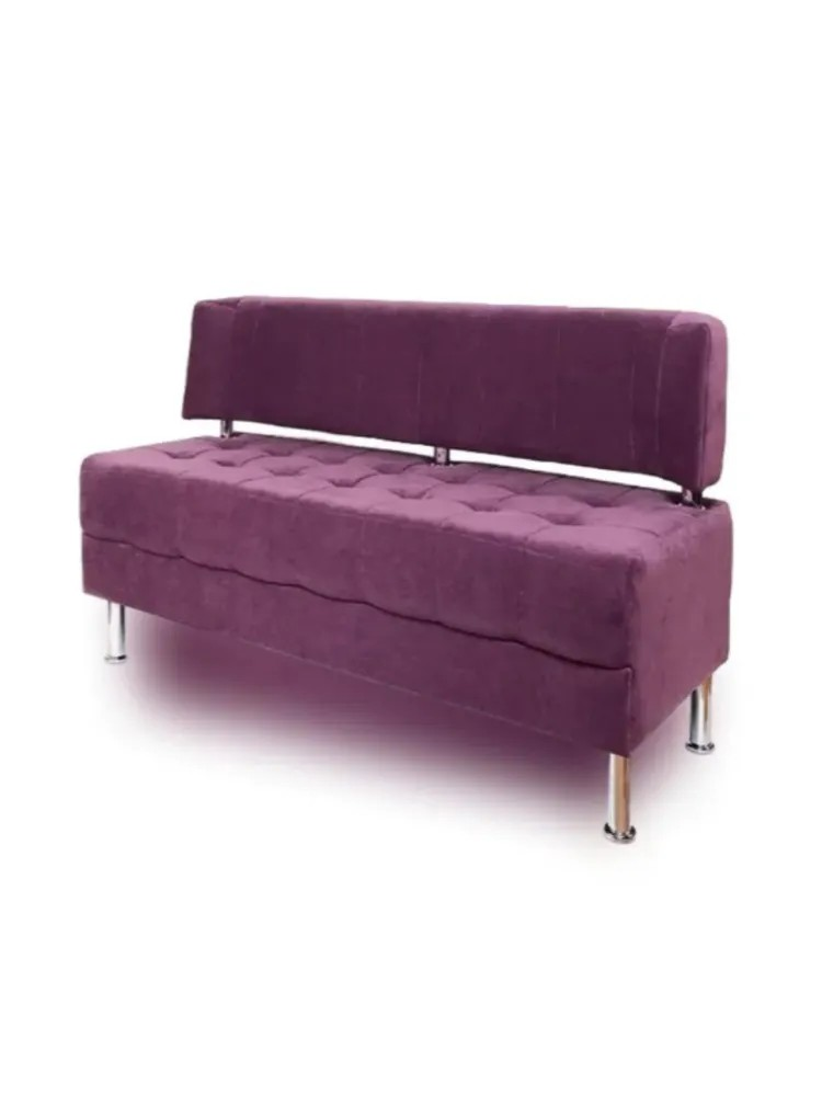 Диван прямой прага 130х67х77 см, нераскладной, фиолетовый велюр