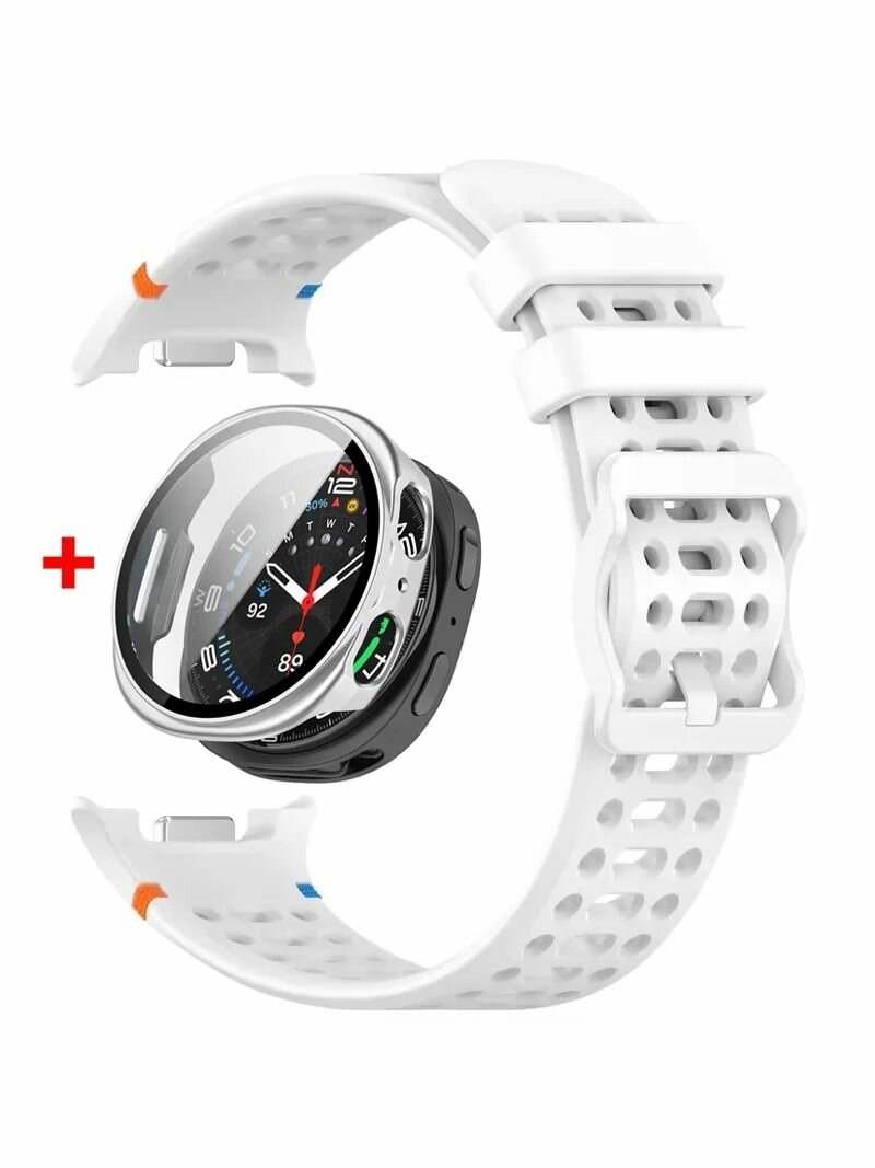 Закаленное стекло корпус + ремень для Samsung Galaxy Watch 8 40 мм / 44 мм Классический