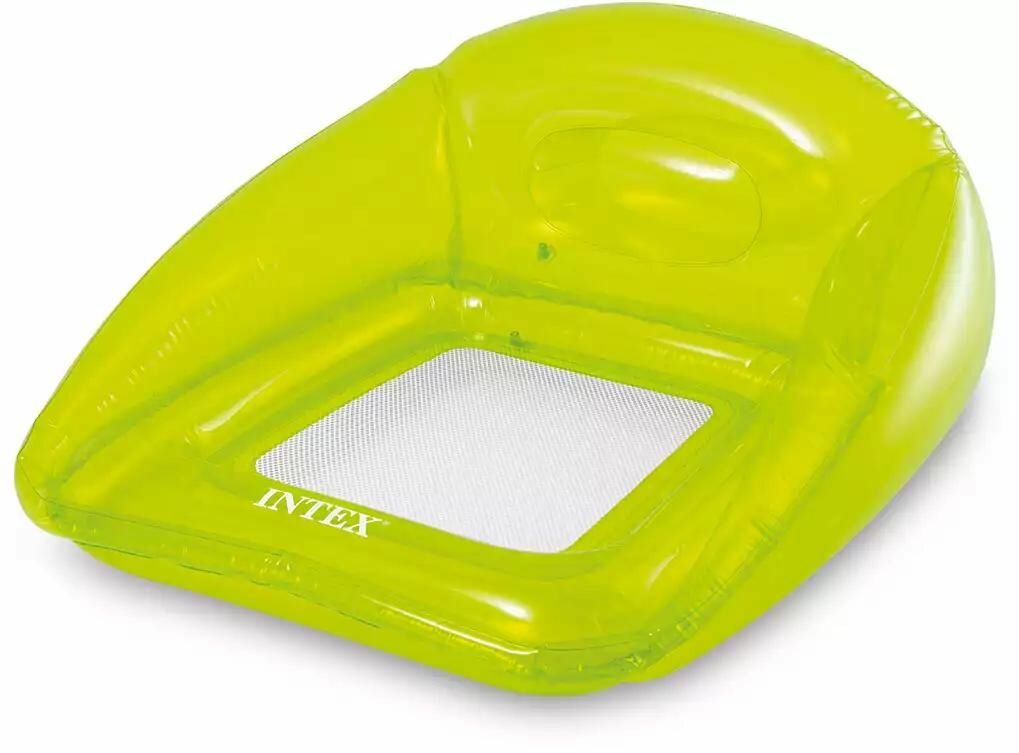 Кресло надувное Intex размер 104х102 см, 2 цвета, с сетчатым дном