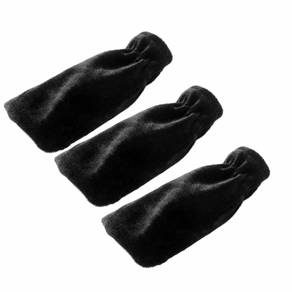 3Pcs Pleuche Piano Pedal Protective Cover Case Musical Instruments Accessories(Black)