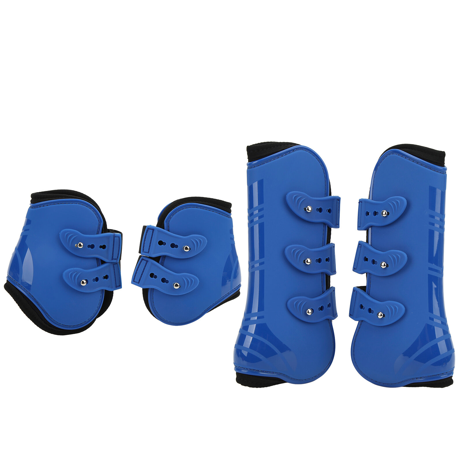 Неопреновые защитные ботинки для лошадей 4 шт, устойчивые к ударам, для высокоскоростных скачек и прыжков, синие, передние и задние