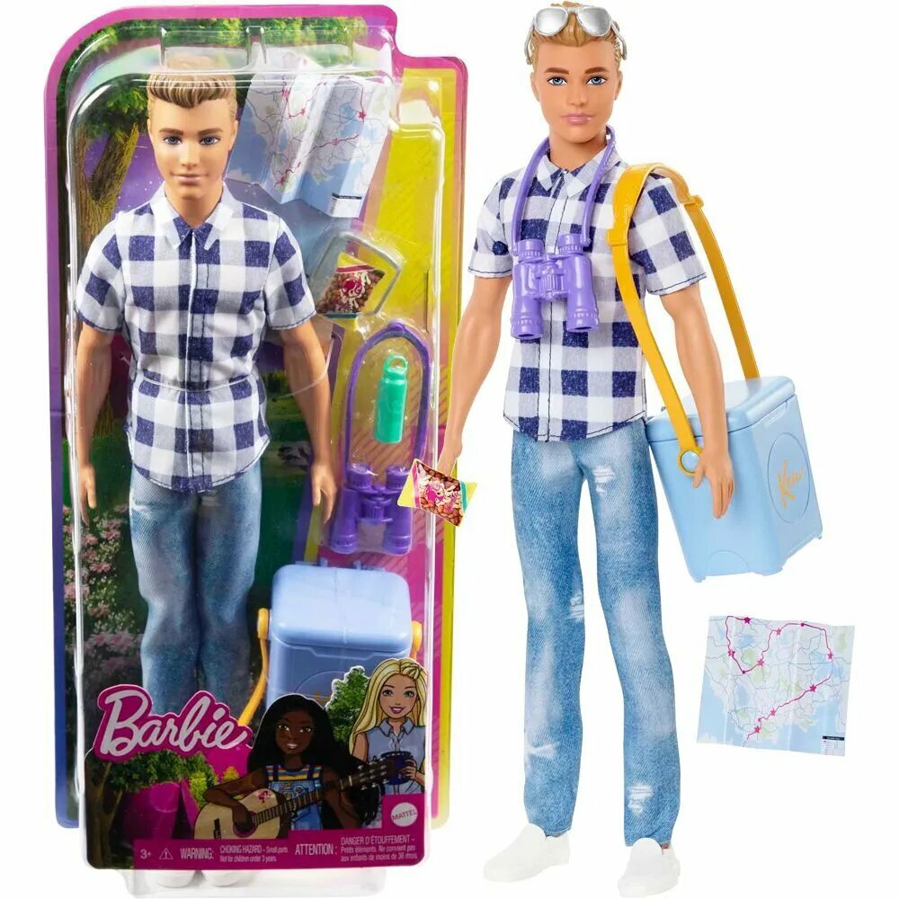 Кукла Кен Barbie Блондин в джинсах, Поездка в кемпинг HHR66