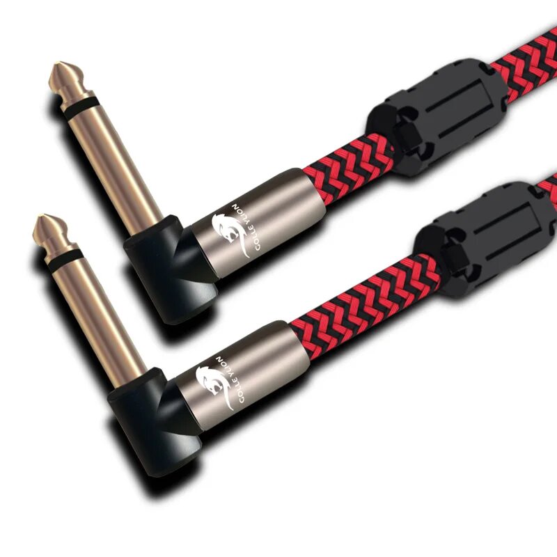 Аудиокабель HIfi MONO 6,35 мм для электрогитары 1 м / 2 м / 3 м / 5 м / 8 м Красный, 0.75meter