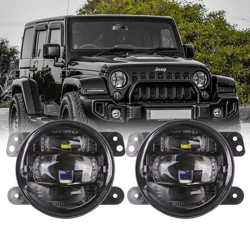 Лампы противотуманные 4-дюймовые для Jeep Wrangler JK 2007-2017 LJ TJ, 2 шт, 2PCS A
