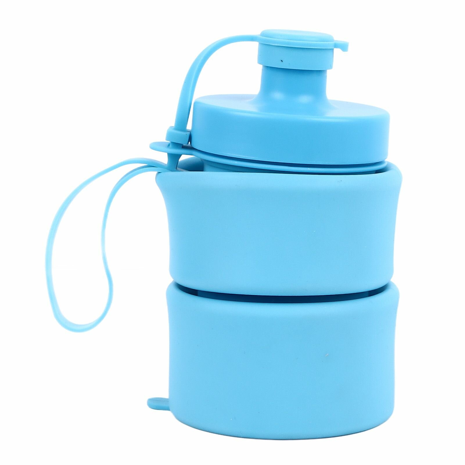 Бутылка для воды "Outdoor Sports", складная, 800мл, полипропилен, небесно-синяя