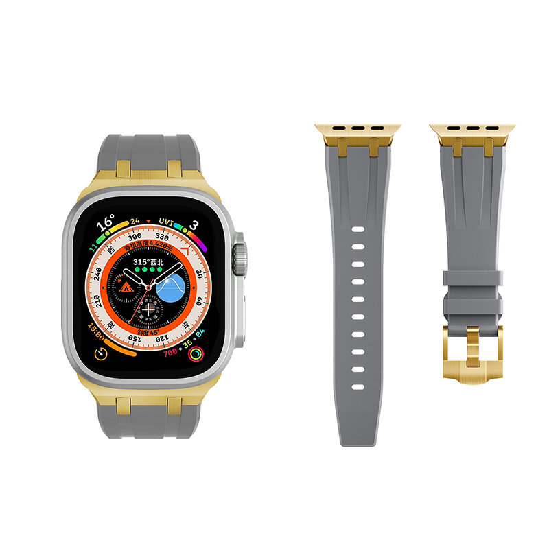 Ремешок для Apple Watch унисекс Vobafe S10 Ultra 1/2 S8 S9 S7 SE, оранжевый, 45mm EU, силиконовый, 85×127 мм