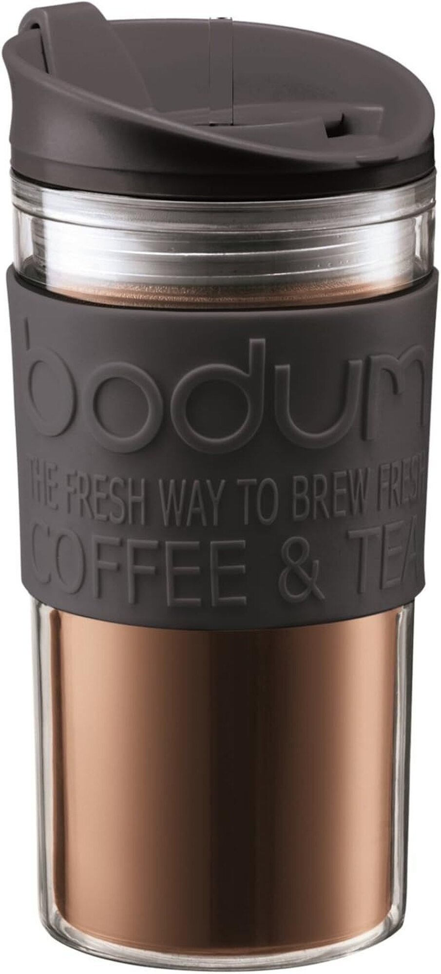 Пластиковая термокружка Bodum 11103-01S, 350 мл, коричневая, 00699965354107