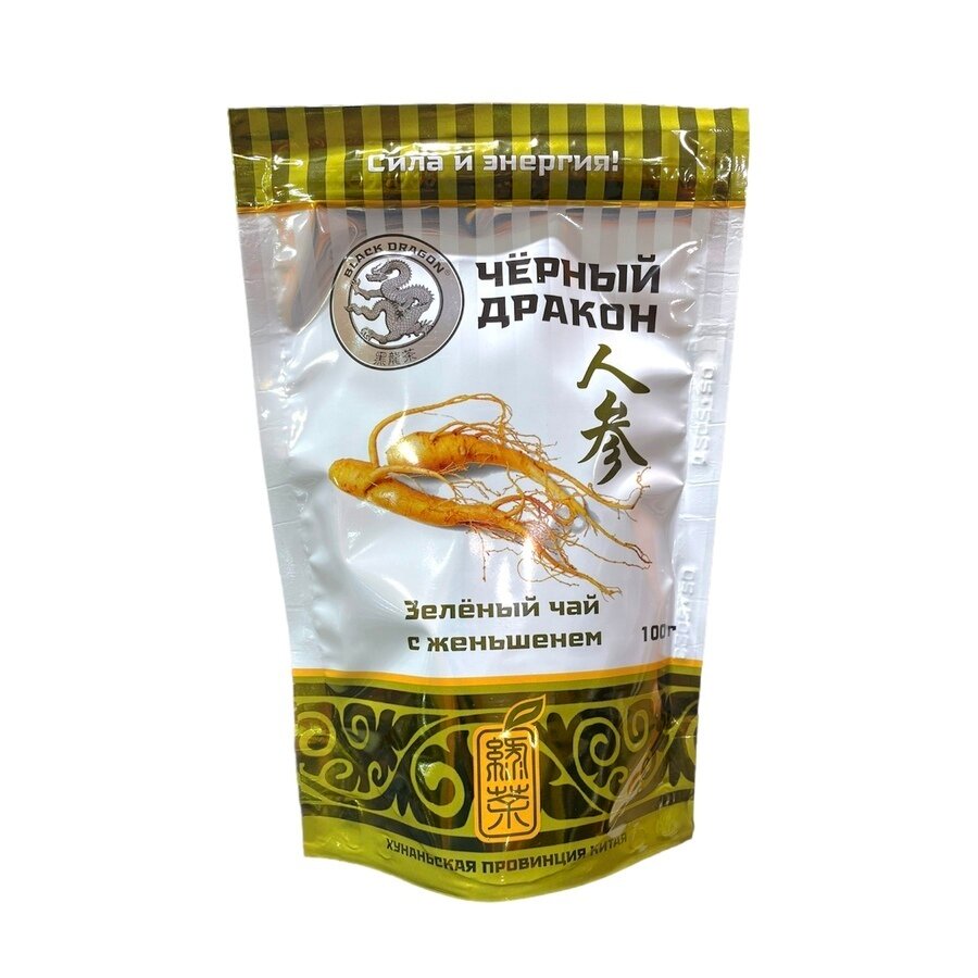 Зелёный чай с женьшенем Черный дракон 100 г
