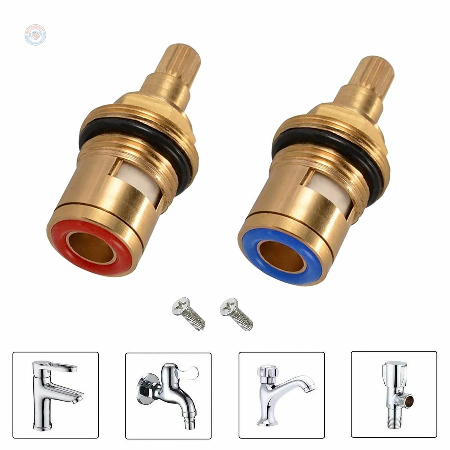 Кран-букса 1/2 дюйма, 20 шлицов, поворот 90 , керамическая, латунная, для смесителя, ремонт кухни и ванной