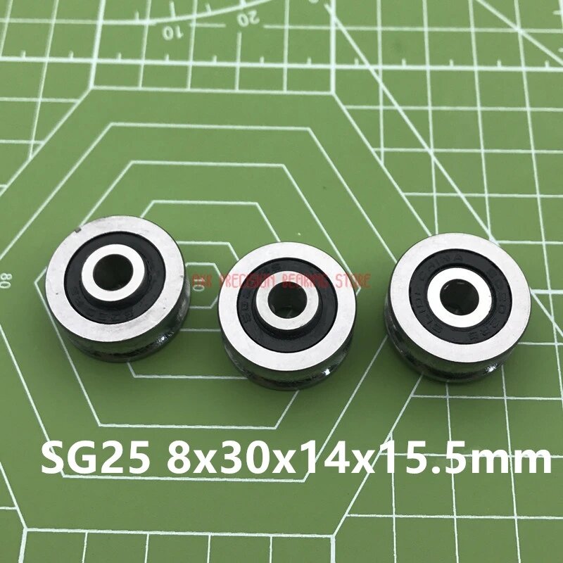 2025 Прямые продажи, настоящий Sg25 U-образный подшипник, стальной шкив, двухрядный герметичный шарик для 10 мм линейной направляющей, направляющий ролик