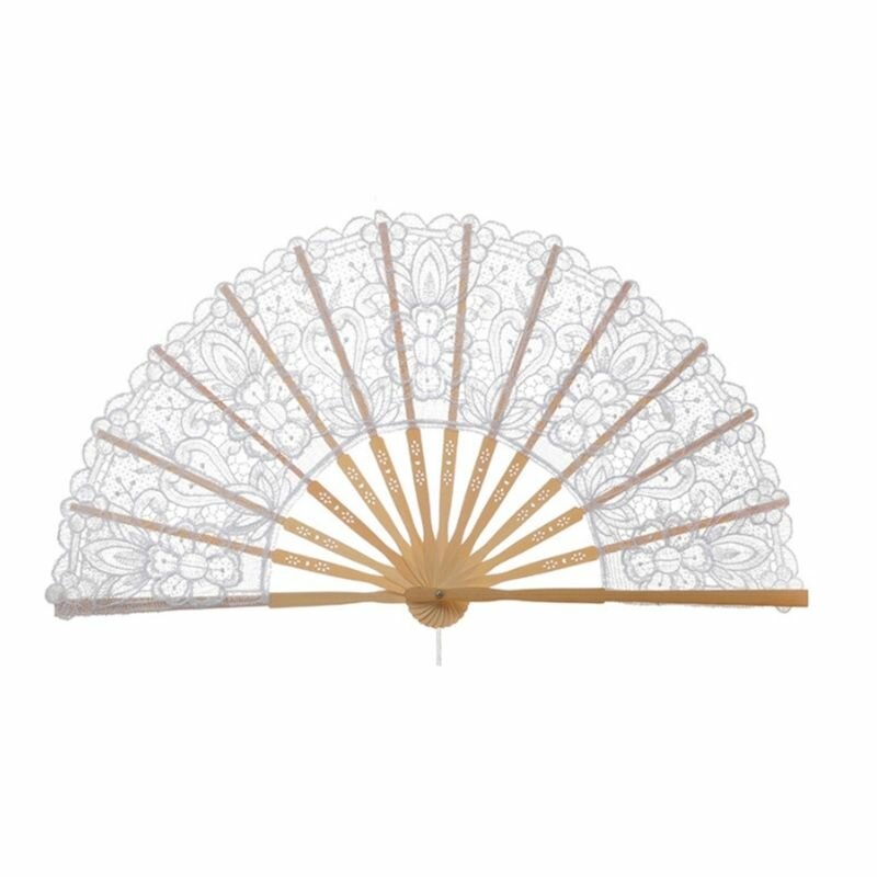 Веер с вышивкой кружевом