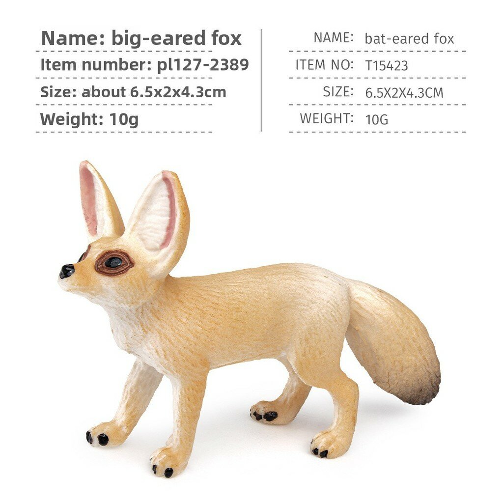 Fennec fox pvc animal toy set with static wildlife models for learning and home decor style 5