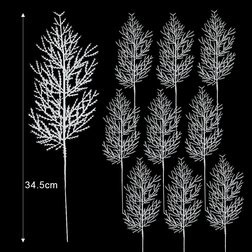 Искусственные белые сосновые ветки 50PCS