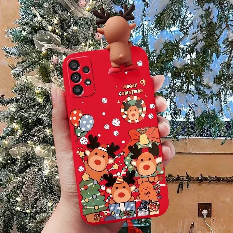 Рождественский чехол 3D Санта-Клауса для Realme C75X C73 C75 C71 C61 Note 60 60X 50 12 12X C65 C63 C67 C55 C53 C51 C35 C21 C15 C25 C11 Cover 5, Realme Note 50