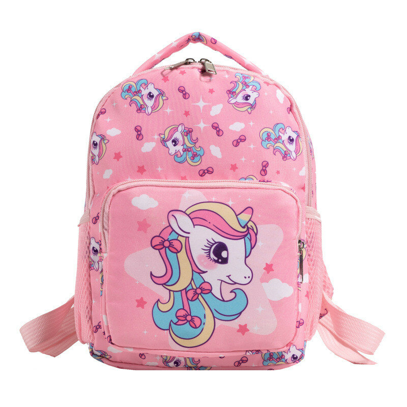 Рюкзак маленький с единорогом для детей бренд unknown модель unicorn backpack cute design pink horse head с мягкими ремешками