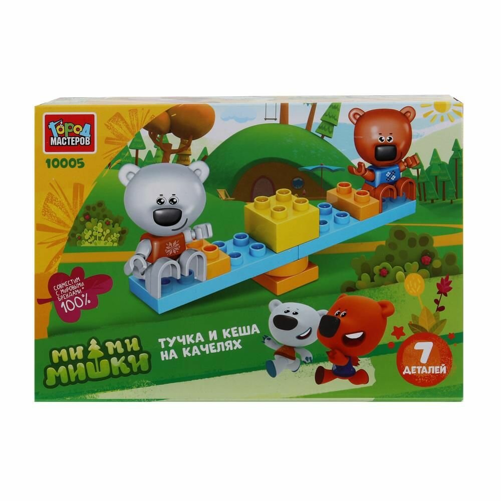 Ми-ми-мишки конструктор большие кубики: тучка и Кеша на качелях, 7 дет. Город мастеров в кор.2*18шт