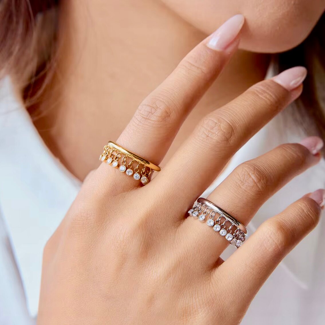 Кольцо-кулон, фианит, Swarovski Zirconia, циркон