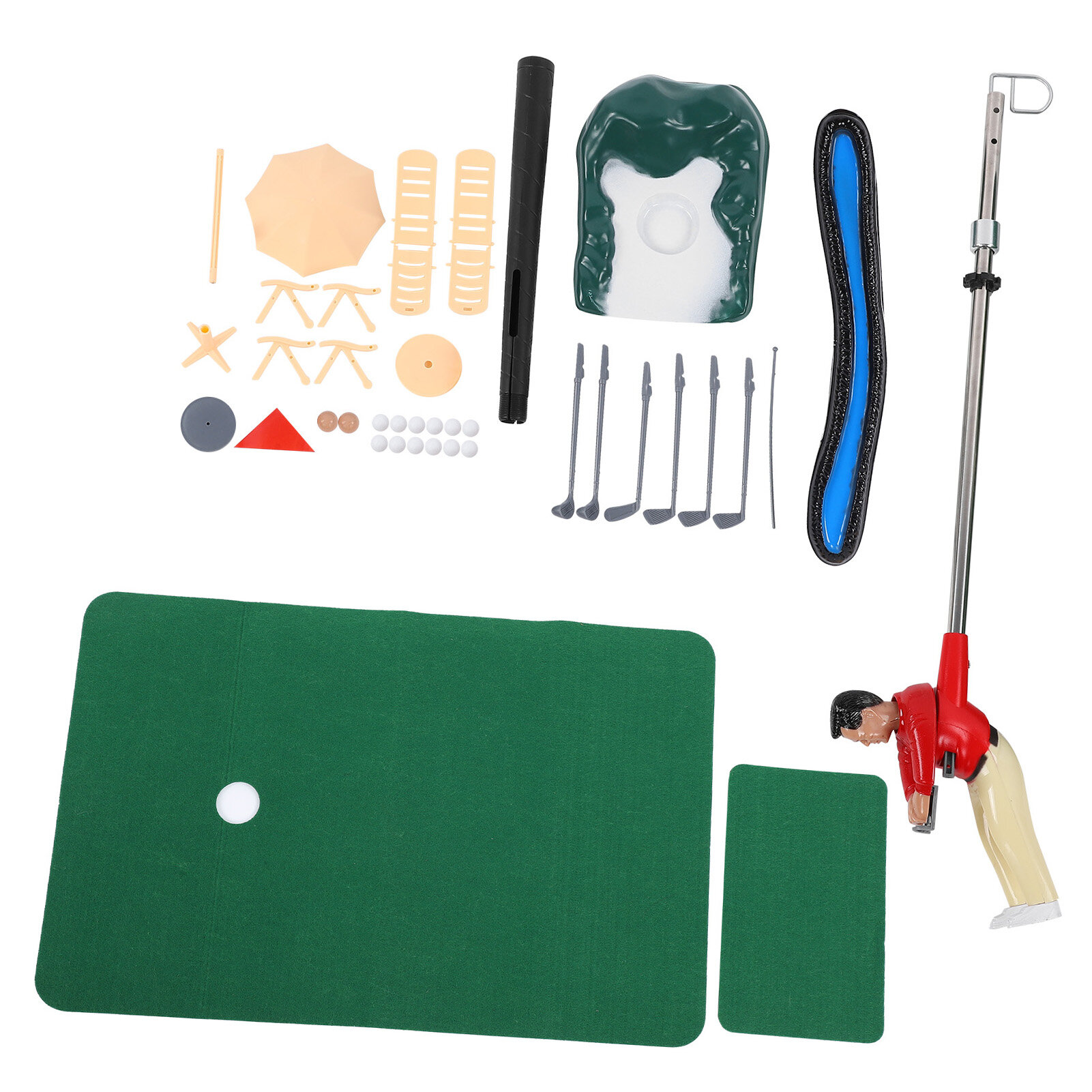 Крытый мини-игровой комплект для игры в гольф, набор для гольфа, игрушка с зеленым ковриком, клюшка для мяча, стулья для детей
