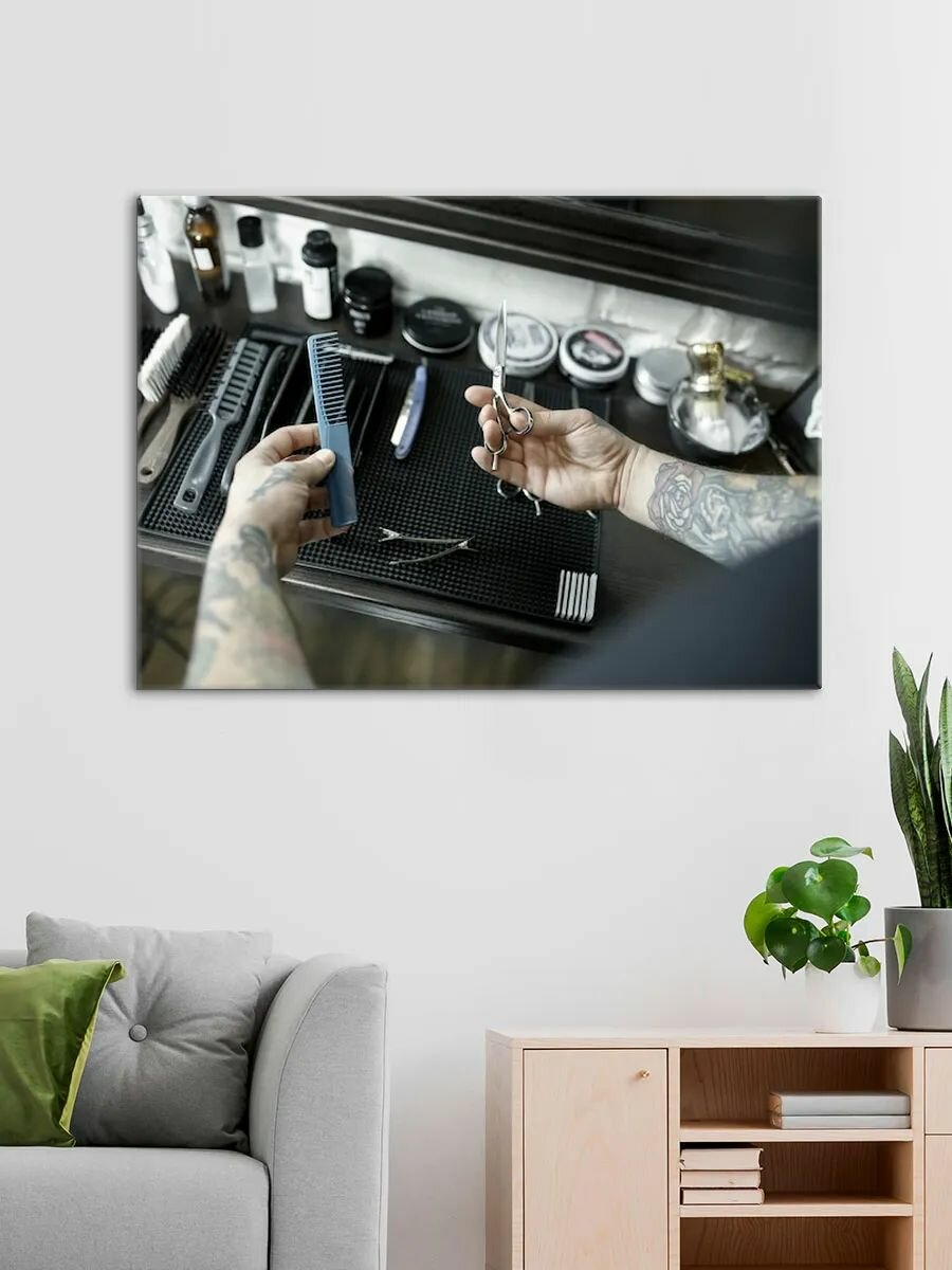 Картина на стену "Барбершоп", 40х30 см