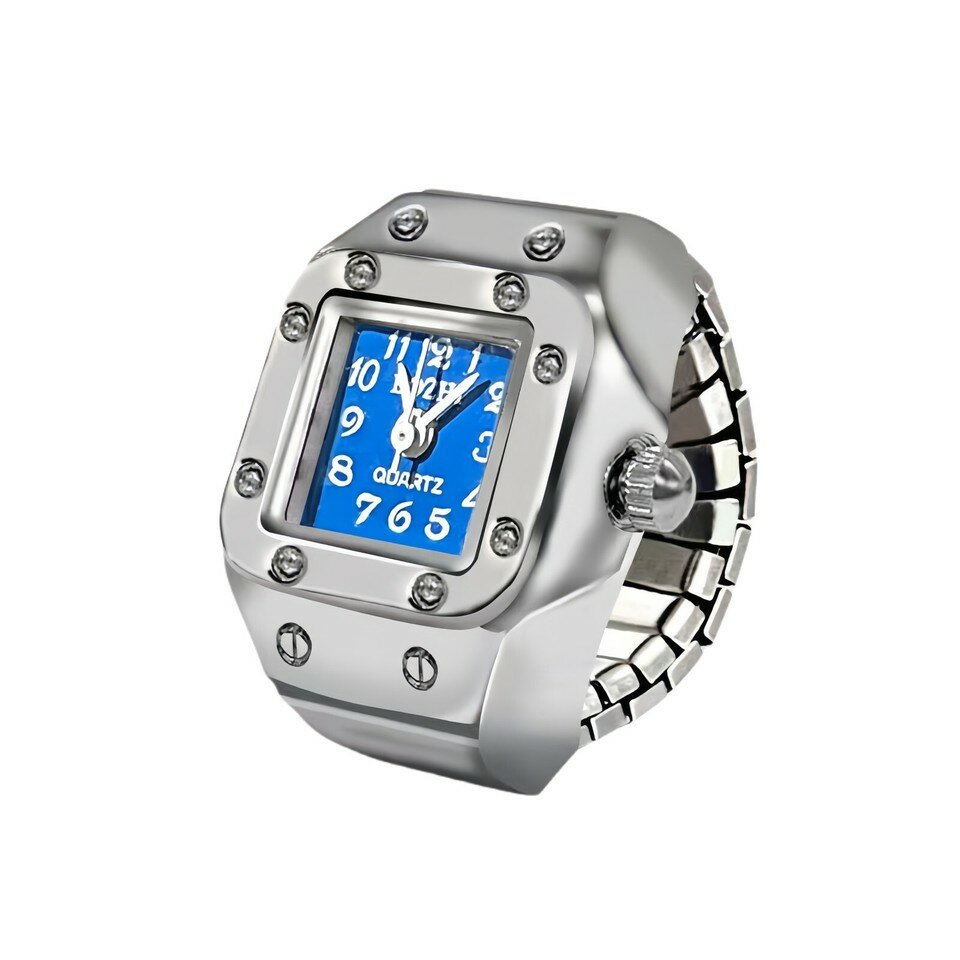 Аналоговые кварцевые часы с кольцом Diamond Square и эластичным ремешком, стильные женские наручные часы, регулируемый модный аксессуар