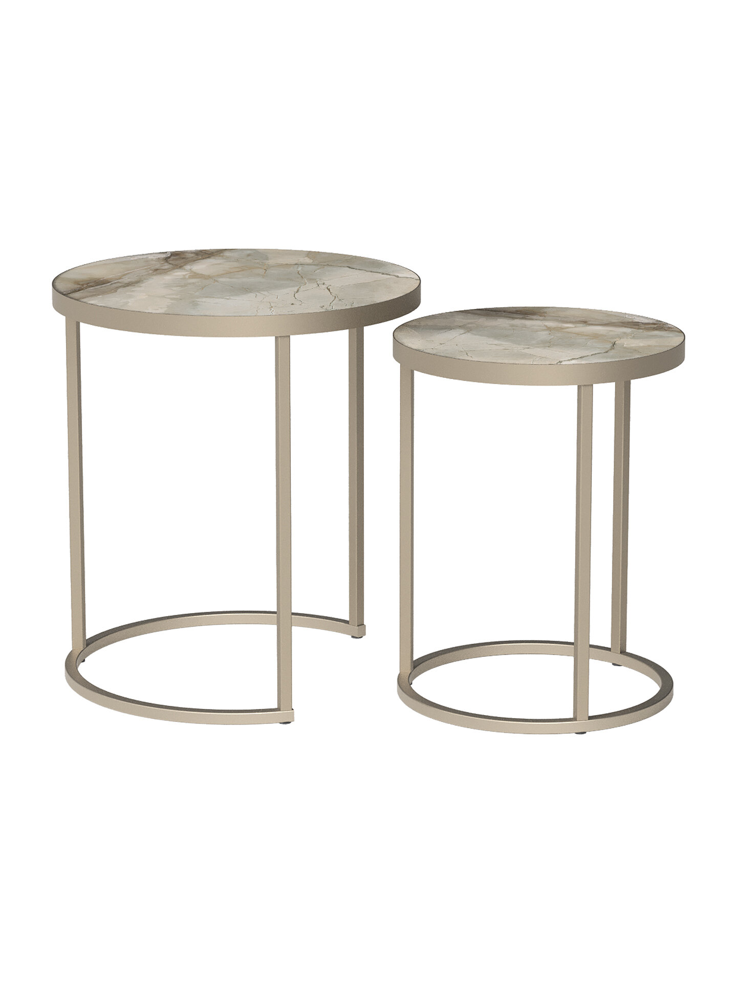 Комплект столов журнальных "Палермо"(2 шт.) (браун кварцит/титан)