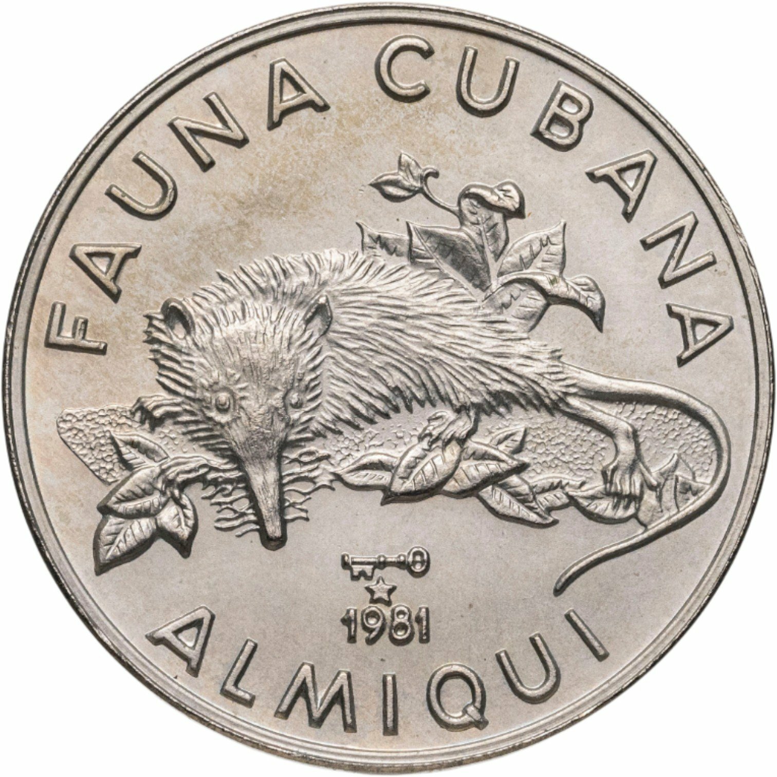 Куба 1 песо peso 1981 "Кубинский щелезуб", Мельхиор медь-никель, в сохранности UNC