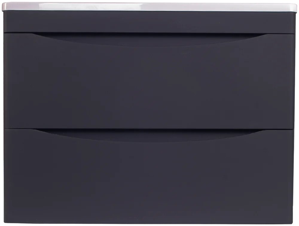 Тумба с раковиной Style Line Бергамо Мини 70 подвесная, 70 см, черная, матовая, из МДФ, с ящиками, раковина для ванной, из искусственного мрамора, прямоугольная