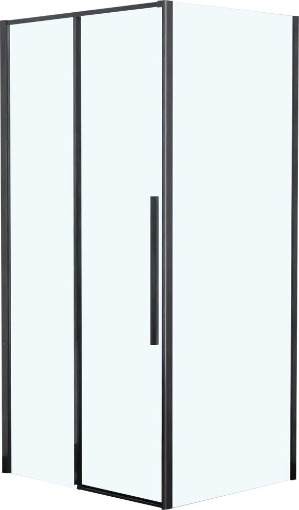 Душевой уголок RGW Stilvoll SV-12B+80 см без поддона, стеклянный, черный, 130x80, раздвижной, немецкий
